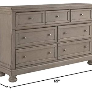 Signature Design by Ashley Lettner Modern Traditional 7 Drawer Dresser, Light Gray