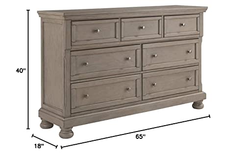 Signature Design by Ashley Lettner Modern Traditional 7 Drawer Dresser, Light Gray