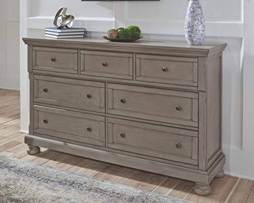 Signature Design by Ashley Lettner Modern Traditional 7 Drawer Dresser, Light Gray