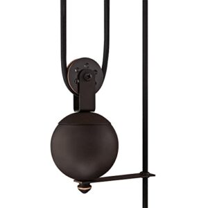 Westinghouse Lighting 6363200 Iron Hill One-Light Pulley, Oil Rubbed Bronze Finish with Highlights and Metal Shade Indoor Pendant, 1, Black