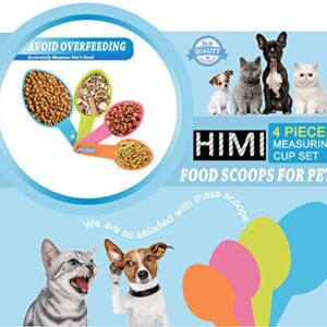 HINMAY Pet Food Scoops Plastic Measuring Cups Set for Dog Cat and Bird Food (Random Color)