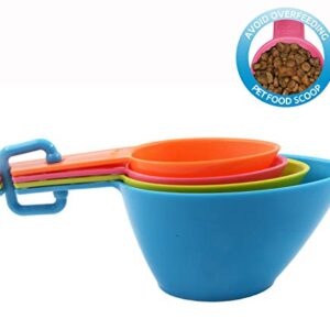 HINMAY Pet Food Scoops Plastic Measuring Cups Set for Dog Cat and Bird Food (Random Color)