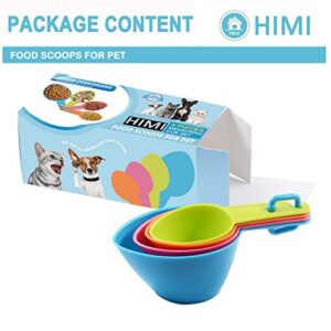 HINMAY Pet Food Scoops Plastic Measuring Cups Set for Dog Cat and Bird Food (Random Color)