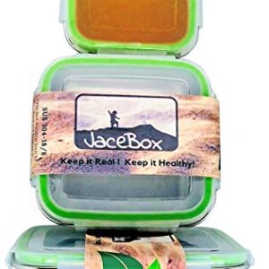 JaceBox Stainless Steel Containers - Adults Kids Square Set of 3 Leak Proof Bento Box Airtight Freezer Safe BPA FREE Metal Boxes New Snap On Latch Lids For Sandwiches Salads & Snacks by JaceBox