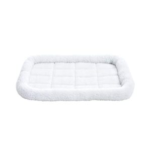 Amazon Basics 29-Inch Padded Pet Bolster Bed, White, 29.13"L x 18.9"W x 2.76"H