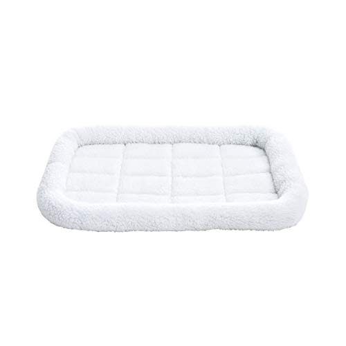 Amazon Basics 29-Inch Padded Pet Bolster Bed, White, 29.13"L x 18.9"W x 2.76"H