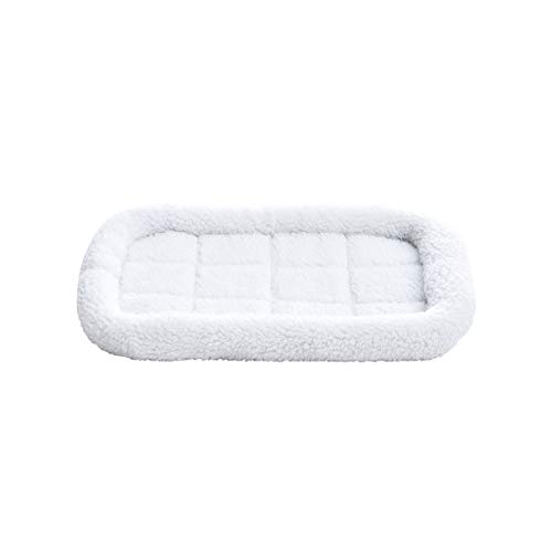 Amazon Basics 29-Inch Padded Pet Bolster Bed, White, 29.13"L x 18.9"W x 2.76"H