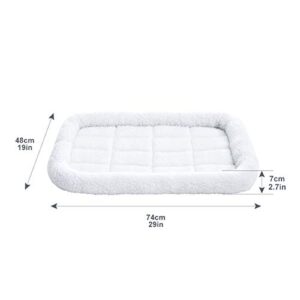 Amazon Basics 29-Inch Padded Pet Bolster Bed, White, 29.13"L x 18.9"W x 2.76"H