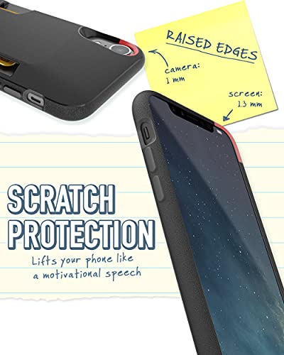 Smartish iPhone XR Wallet Case - Wallet Slayer Vol. 1 [Slim + Protective] Credit Card Holder for Apple iPhone 10R (Silk) - Black Tie Affair