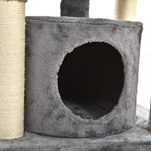 Amazon Basics Small Cat Tree Tower With Condo And Scratching Post - 26 x 19 x 31 Inches, Gray