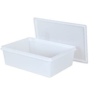 Continental Plastics Fish Tubs/Food Storage Bins 25lb 11.5" x 15.5" x 5", Pack of 10 Deep Bases with Lids…