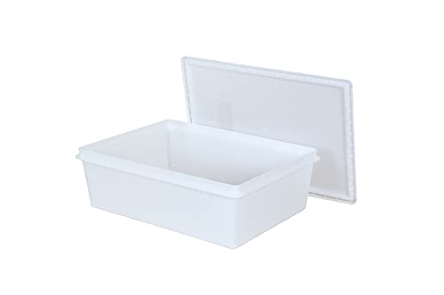 Continental Plastics Fish Tubs/Food Storage Bins 25lb 11.5" x 15.5" x 5", Pack of 10 Deep Bases with Lids…