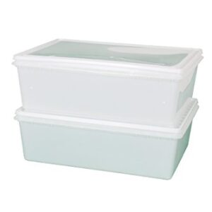 Continental Plastics Fish Tubs/Food Storage Bins 25lb 11.5" x 15.5" x 5", Pack of 10 Deep Bases with Lids…