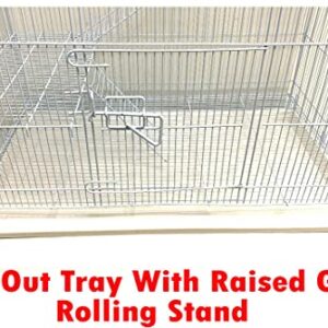 55" Extra Large 5 Levels 3/8-Inch Tight Spacing Ferret Chinchilla Sugar Glider Rats Mice Wire Cage for Small Animal or Bird (White)