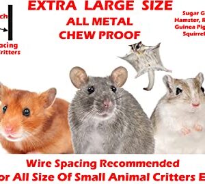 55" Extra Large 5 Levels 3/8-Inch Tight Spacing Ferret Chinchilla Sugar Glider Rats Mice Wire Cage for Small Animal or Bird (White)