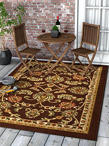 Well Woven Kings Court Tabriz Traditional Brown Oriental 3'3" x 4'7" Indoor/Outdoor Area Rug