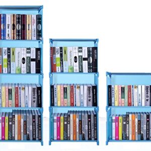 Hosmat 9-Cube DIY Children's Bookcase 30 inch Adjustable Bookshelf Organizer Shelves Unit, Folding Storage Shelves Unit (Blue_9 Cubes)