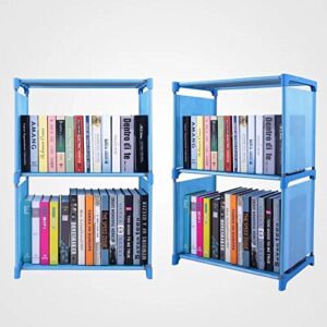 Hosmat 9-Cube DIY Children's Bookcase 30 inch Adjustable Bookshelf Organizer Shelves Unit, Folding Storage Shelves Unit (Blue_9 Cubes)