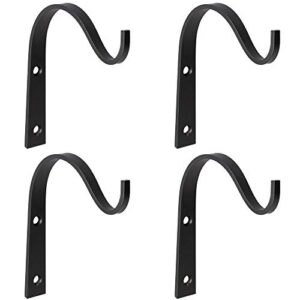 mkono plant hanger bracket 3 inch, iron wall hooks decorative coat hook for hanging planter, lanterns, mason jar, bird feeders, wind chimes, hat, indoor outdoor rustic home decor, 4 pack