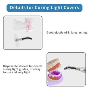 Dental Curing Light Lamp Cover Disposable LED Light Guide Sleeves 200PCS, Implant Protective Cure Covers for Curing Tips - Plastic Optic & Transparent Sheet