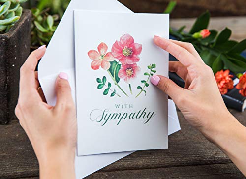 Sweetzer & Orange Sympathy Cards with Envelopes Set – 15 Cards – Blank Condolence Card Pack for Funeral and Bereavement Greetings. Sorry for Your Loss, and Thinking of You - 5x7