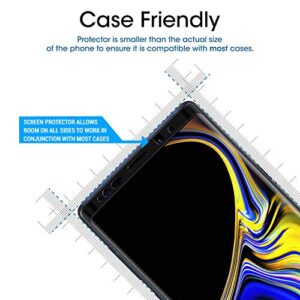 Galaxy Note 9 Screen Protector Glass (Full Screen Coverage), amFilm Tempered Glass Screen Protector for Samsung Galaxy Note 9 - Dot Matrix, Case Friendly, 3D Curved with Easy Installation Tray - 2018