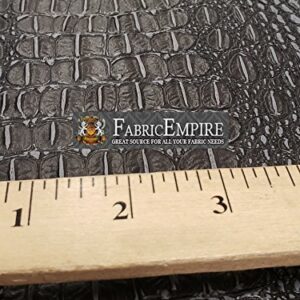 Vinyl Crocodile Allie Fake Leather Upholstery 54" Wide Fabric by The Yard (Ebony Black)