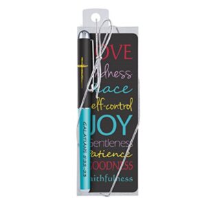 inspirational bible verse galatians 5:22-23 ballpoint pen with bookmark gift set