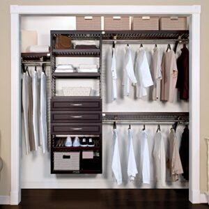 john louis home 16in. deep solid wood 3-drawer woodcrest deluxe closet organizer espresso