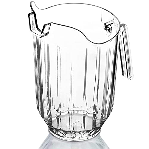 DecorRack 2 Crystal Clear Plastic Pitcher Beverage Dispenser with Pour Spout Shatterproof Catering and Restaurant Serveware for Cold Drinks, Water, Lemonade, Beer, and Sangria, 56 Ounce (2 Pack)