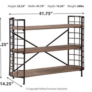 Ashley Furniture Signature Design - Flintley Bookcase - Brown/Gunmetal