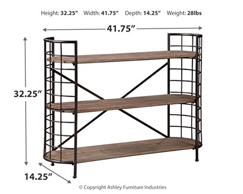 Ashley Furniture Signature Design - Flintley Bookcase - Brown/Gunmetal