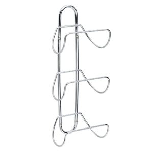 mDesign Modern Decorative Metal 3-Level Wall Mount Towel Rack Holder and Organizer for Storage of Bathroom Towels, Washcloths, Hand Towels - 2 Pack - Chrome