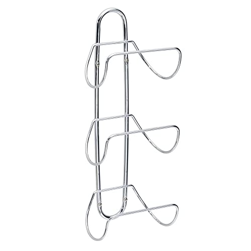 mDesign Modern Decorative Metal 3-Level Wall Mount Towel Rack Holder and Organizer for Storage of Bathroom Towels, Washcloths, Hand Towels - 2 Pack - Chrome