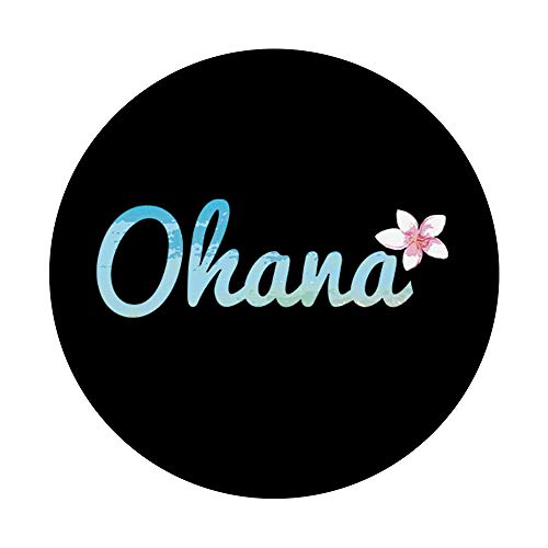 Ohana Blue Watercolor With Pink Plumeria PopSockets PopGrip: Swappable Grip for Phones & Tablets