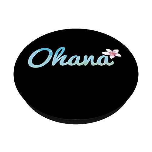 Ohana Blue Watercolor With Pink Plumeria PopSockets PopGrip: Swappable Grip for Phones & Tablets