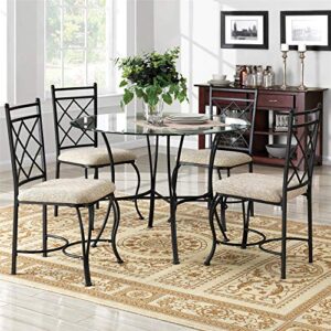 dorel living jersey 5-piece dinette, black/beige