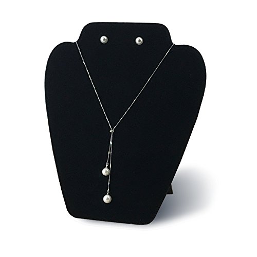 7TH VELVET 6 Pieces Black Velvet Necklace Display, Jewelry Display for Selling and Shows, Necklace Easel Stand, Collapsible Jewelry Bust Stand, Reinforced Bracket (7 3/8" W x 8 2/8" H)