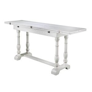 convertible dining table - expandable wood top seats 2 to 6 - double pedestal base