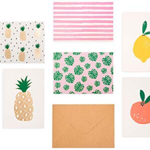 OUTSHINE Blank Notecards and Envelopes Set in Cute Storage Box - 48 (Fruit) 3.5" x 5" | Bulk Blank Note cards with Envelopes for All Occasion | Small Greeting, Stationary, Birthday, Thank You Cards