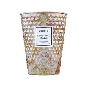 voluspa bergamot rose 2 wick table tin candle, 26 ounces