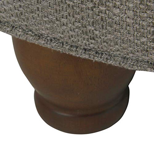 Homepop Home Decor | Large Button Tufted Woven Round Storage Ottoman | Ottoman with Storage for Living Room & Bedroom (Dark Gray)