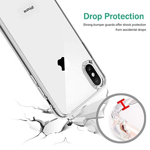 TENOC Phone Case Compatible with iPhone Xs and iPhone X/10, Clear Cases Cute Slim Soft TPU Cover Protective Bumper