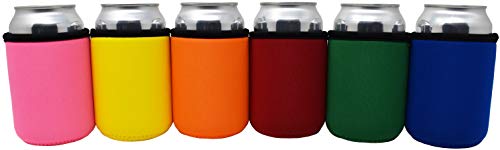 TahoeBay Premium Can Sleeves - 5mm Thick Neoprene Beer Coolies for Cans - Blank Drink Coolers (Multicolor)