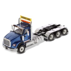 diecast masters international hx620 sbfa day cab tridem tractor | 1:50 scale model semi trucks | metallic blue diecast model by diecast masters 71010