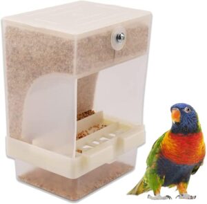 fallaloe automatic bird feeder - no-mess bird feeder,parrot feeding cage accessories,suitable for small and medium parrotsand birds seed feeder for(1pcs)