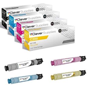 cs compatible toner cartridge replacement for ricoh c300 841295 black 841296 cyan 841297 magenta 841298 yellow color laser aficio mp c300 aficio mp c300sr aficio mp c400 aficio mp c400sr 4 color set