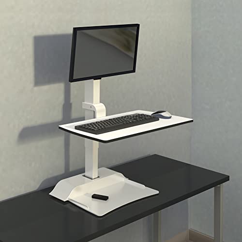 Safco Products 2192WH Soar Electric Sit/Stand Desk Converter, Single Monitor Mount, White