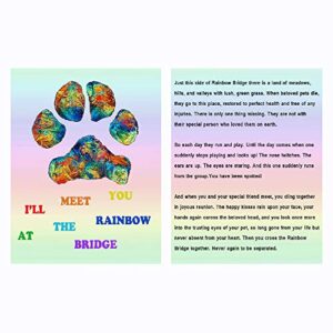 COZYMATE Rainbow Bridge Pet Memorial Gift Lava Bead Bracelet in Memory of Dogs Cats