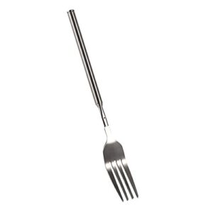 Telescopic Fork, BBQ Telescopic Extendable Dinner Fruit Dessert Long Handle Fork Stainless Steel Cutlery